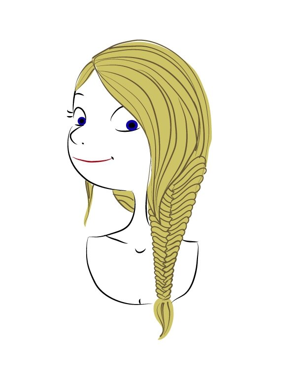 Fishtail Braid Drawing