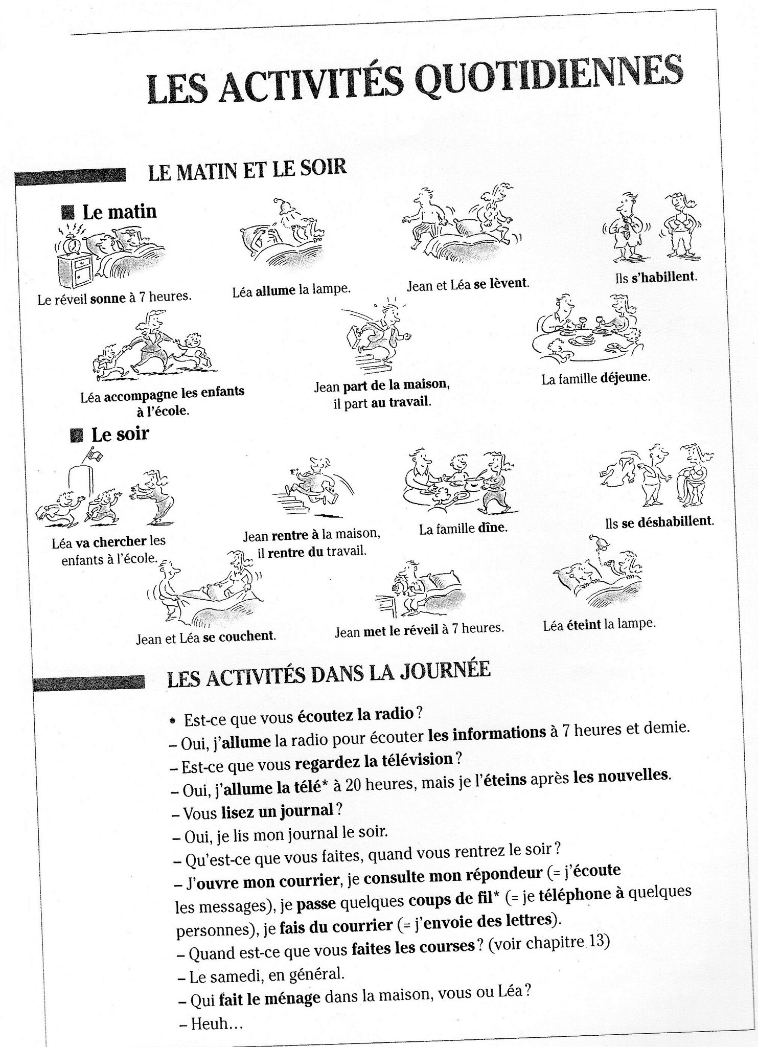 Les activités quotidiennes - APPRENDRE LE FRANCAIS AUTREMENT
