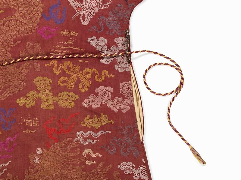 Burgundy Red Silk Robe ‘Pao’ with Dragons, 19th-20th century - Alain.R ...